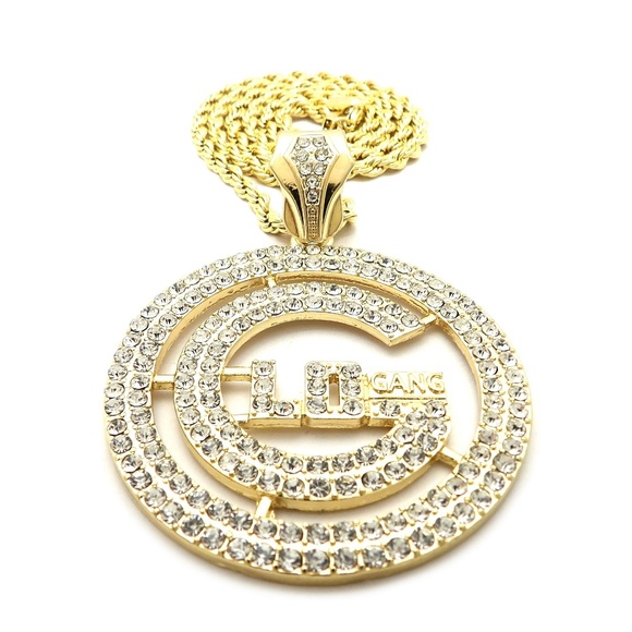 Accessories | Iced Out Glo Gang Hip Hop Pendant 24 Rope Chain | Poshmark